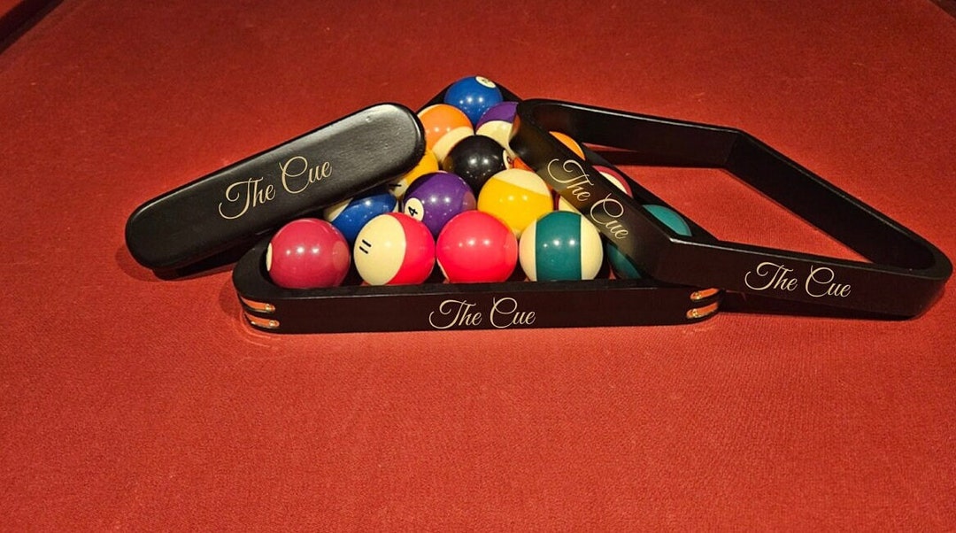 Custom Billiards Kit Engraved Billiards Rack 9 Ball Rack Billiard Brush ...