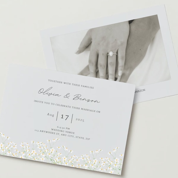 Daisy Wedding Invitation Template - Etsy