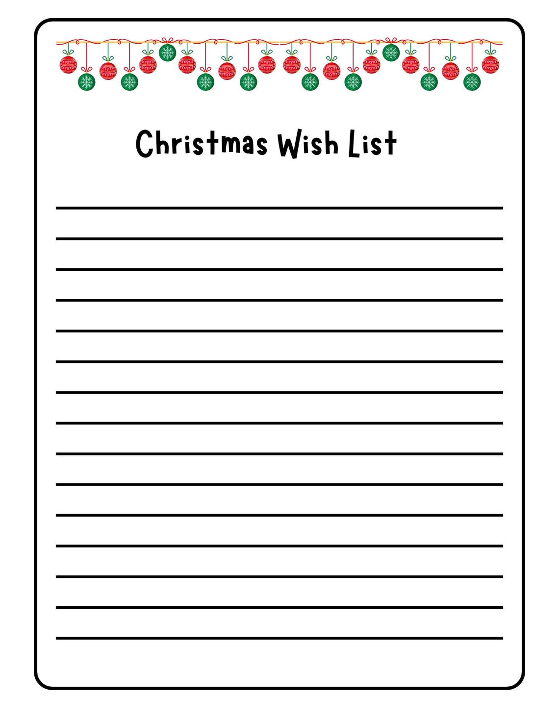 Letter to Santa With Christmas List Sheet Included. A4 Instant Download ...