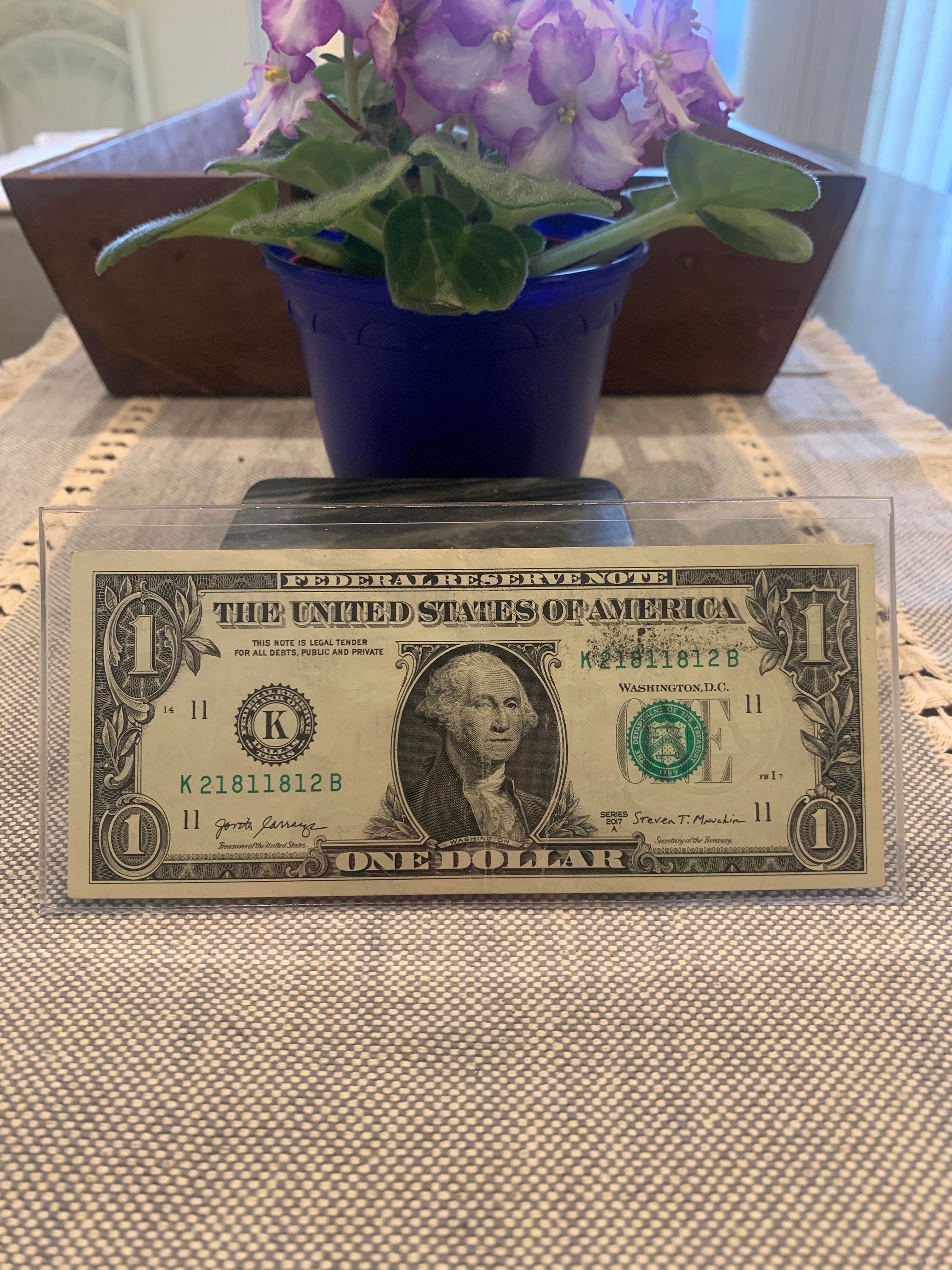 1 Dollar Note Fancy Serial Number, Radar, Series 2017 A - Etsy