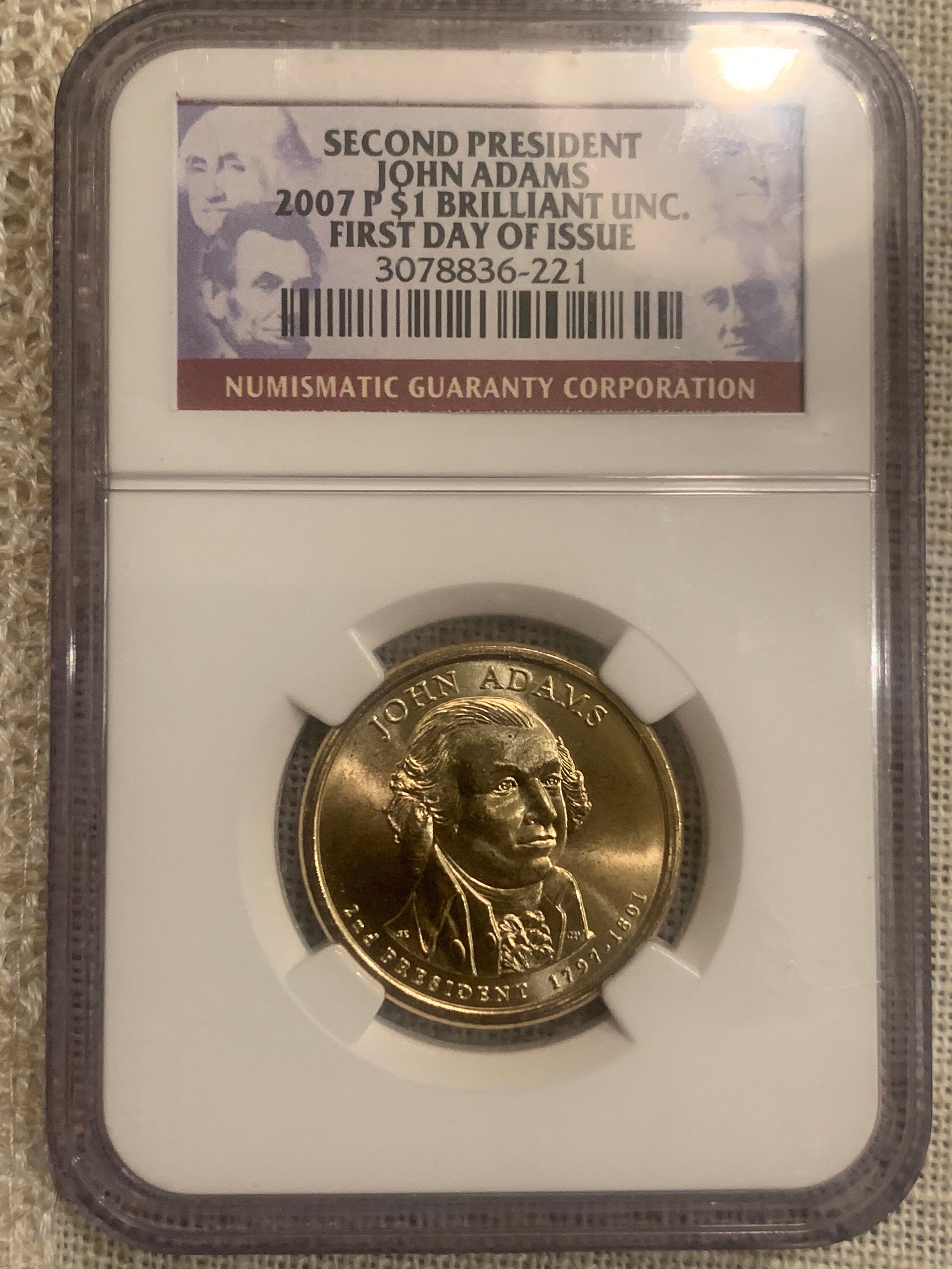 2007, John Adams Uncirculated 1 Dollar Coin - Etsy