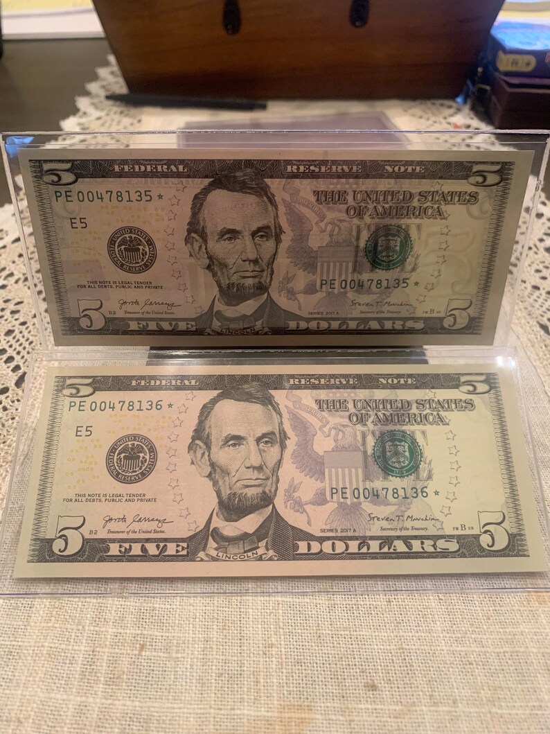 Sequential 5 Dollar Star Notes Series 2017 A. - Etsy