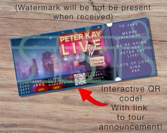 Ticket Reveal Card Peter Kay Ticket Reveal Custom Reveal - Etsy