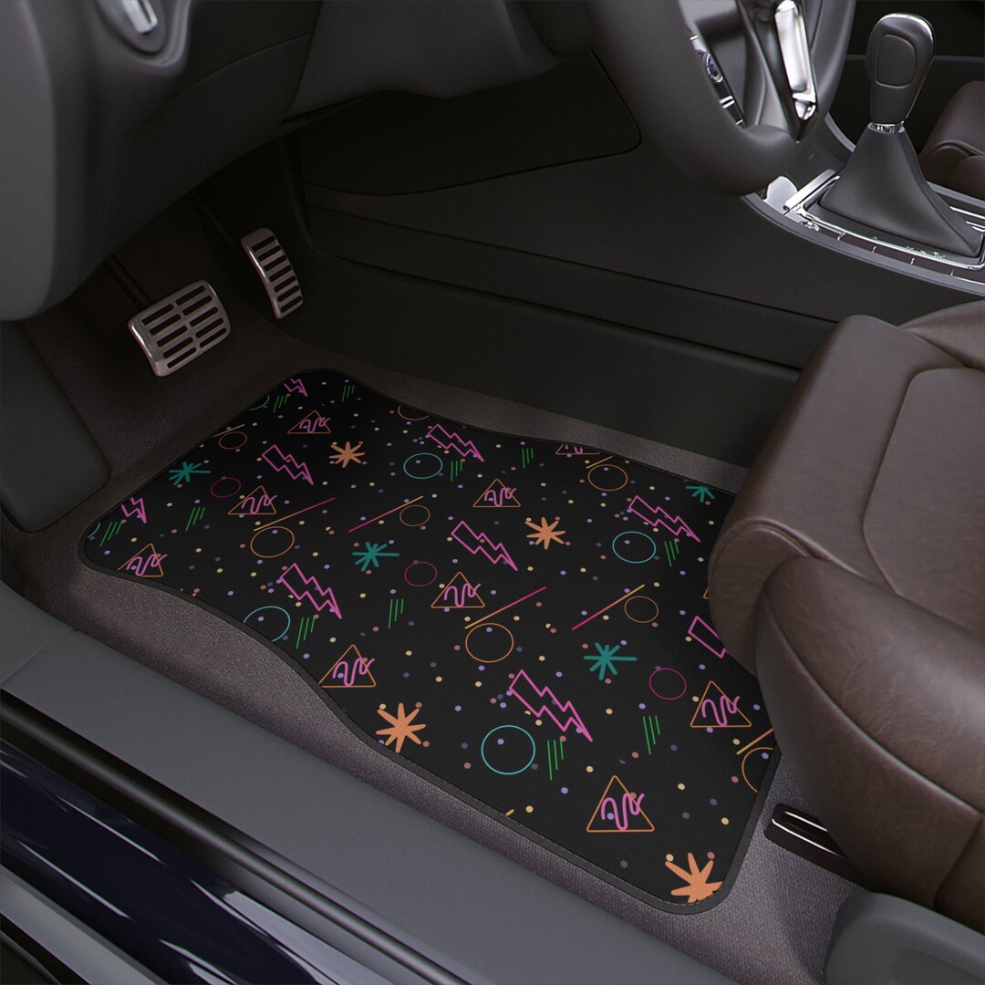 Retro 80s Car Floor Mats Front and Rear - Each Mat Sold Separately - 2 ...