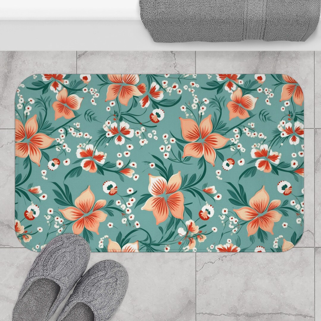 Beautiful Flowers Bath Mat - 2 Sizes - Etsy