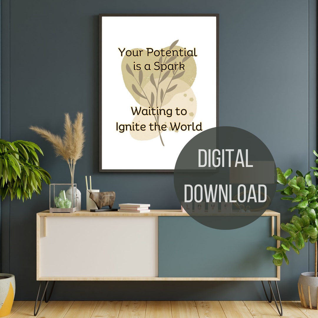 Potential Positive Affirmation Self Love Printable Wall Art Mindfulness ...