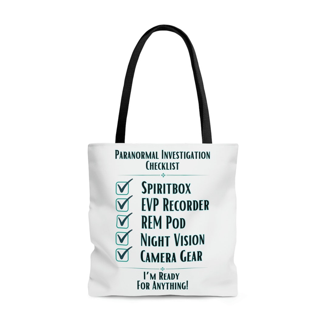 Paranormal Investigation Checklist Tote Bag - 3 Sizes! - Etsy