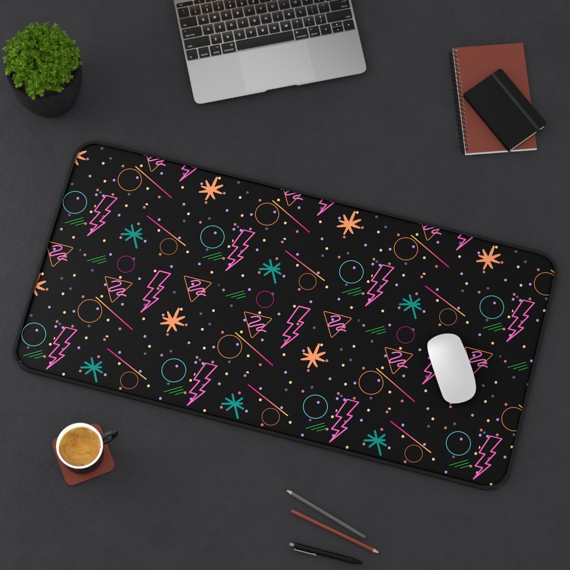 Retro 80s Arcade Desk Mat Mouse Pad for Computer Laptop - 3 Sizes ...