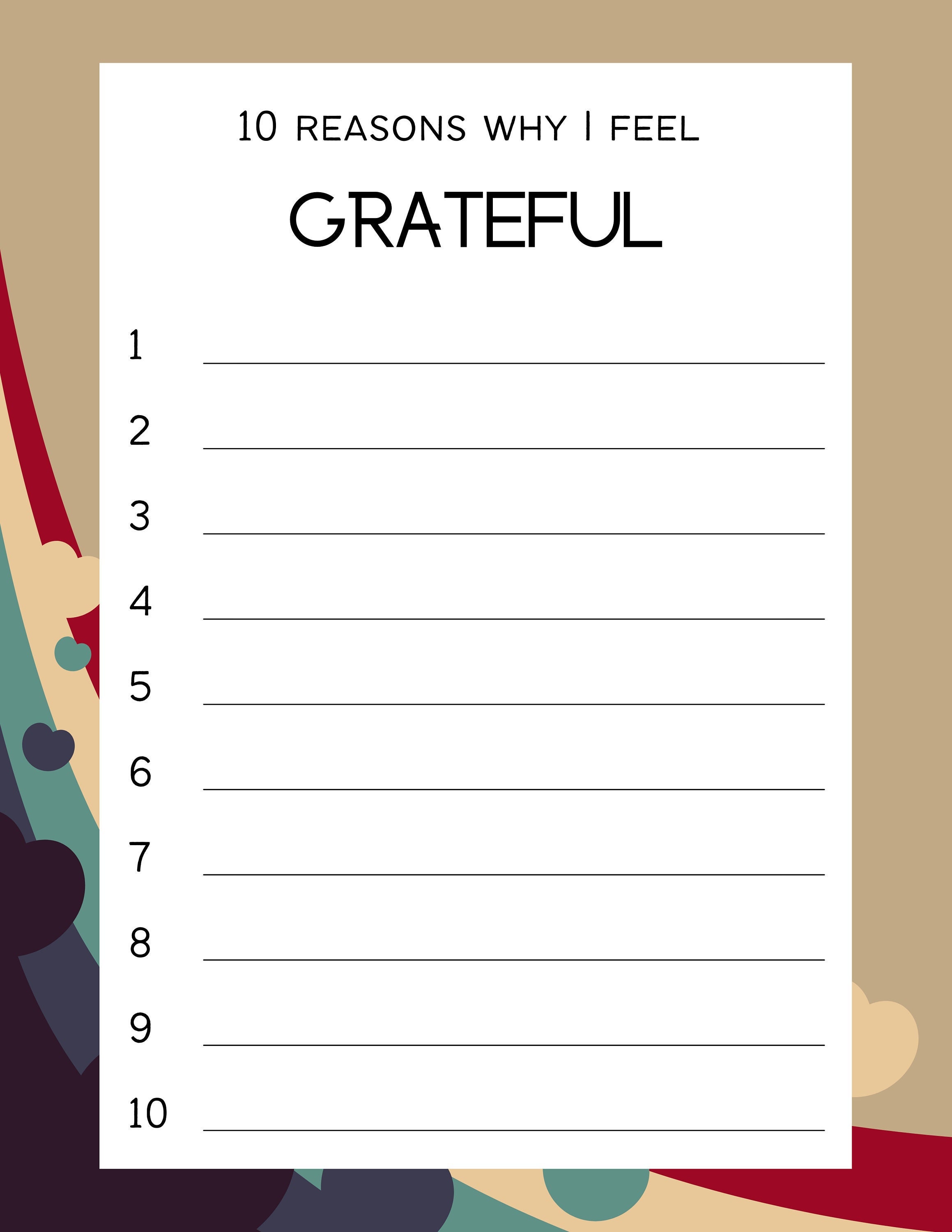 GRATITUDE CHECKLIST - Thanksgiving Gratitude Tracker, Pdf, Digital ...