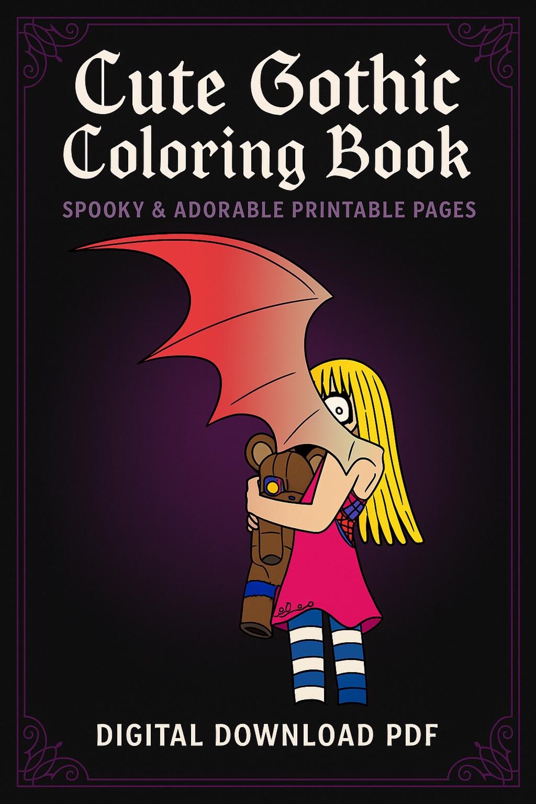 Cute Gothic Coloring Pages | Creepy Kawaii Printable Coloring Book ...