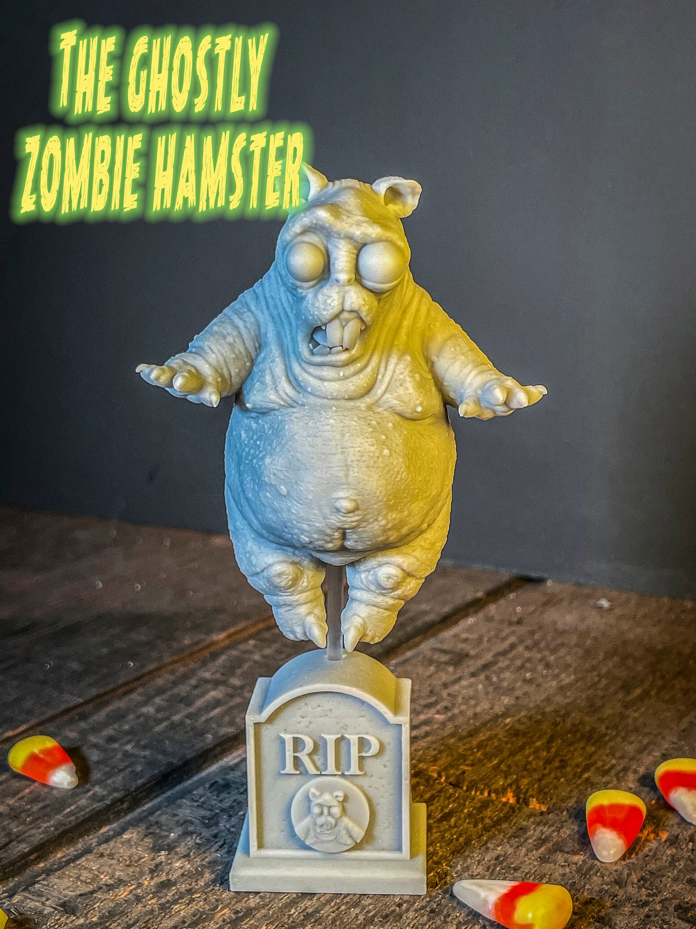 3D Printed Spooky Cute Ghost Zombie Hamster - Etsy