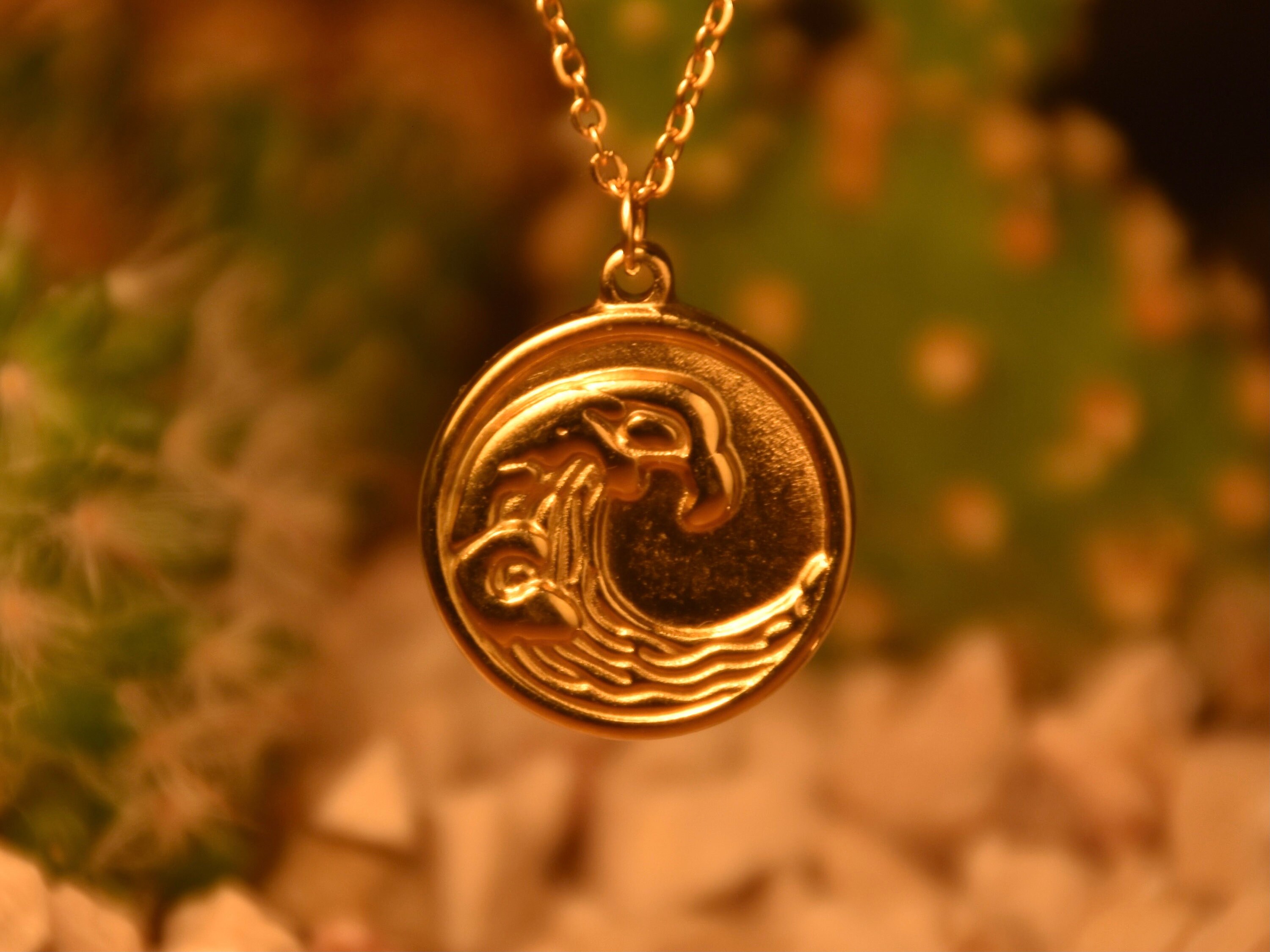 Gold Wave Pendant Necklace Simple Ocean Charm Sea Jewellery - Etsy