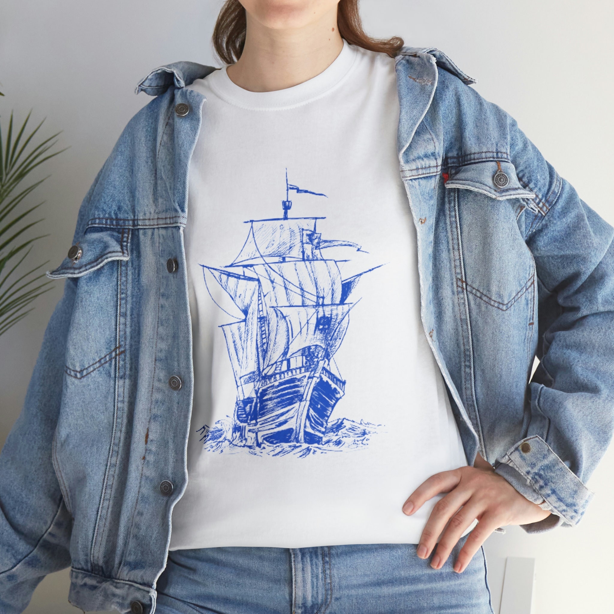 Clipper Ship Drawing T Shirt - Etsy