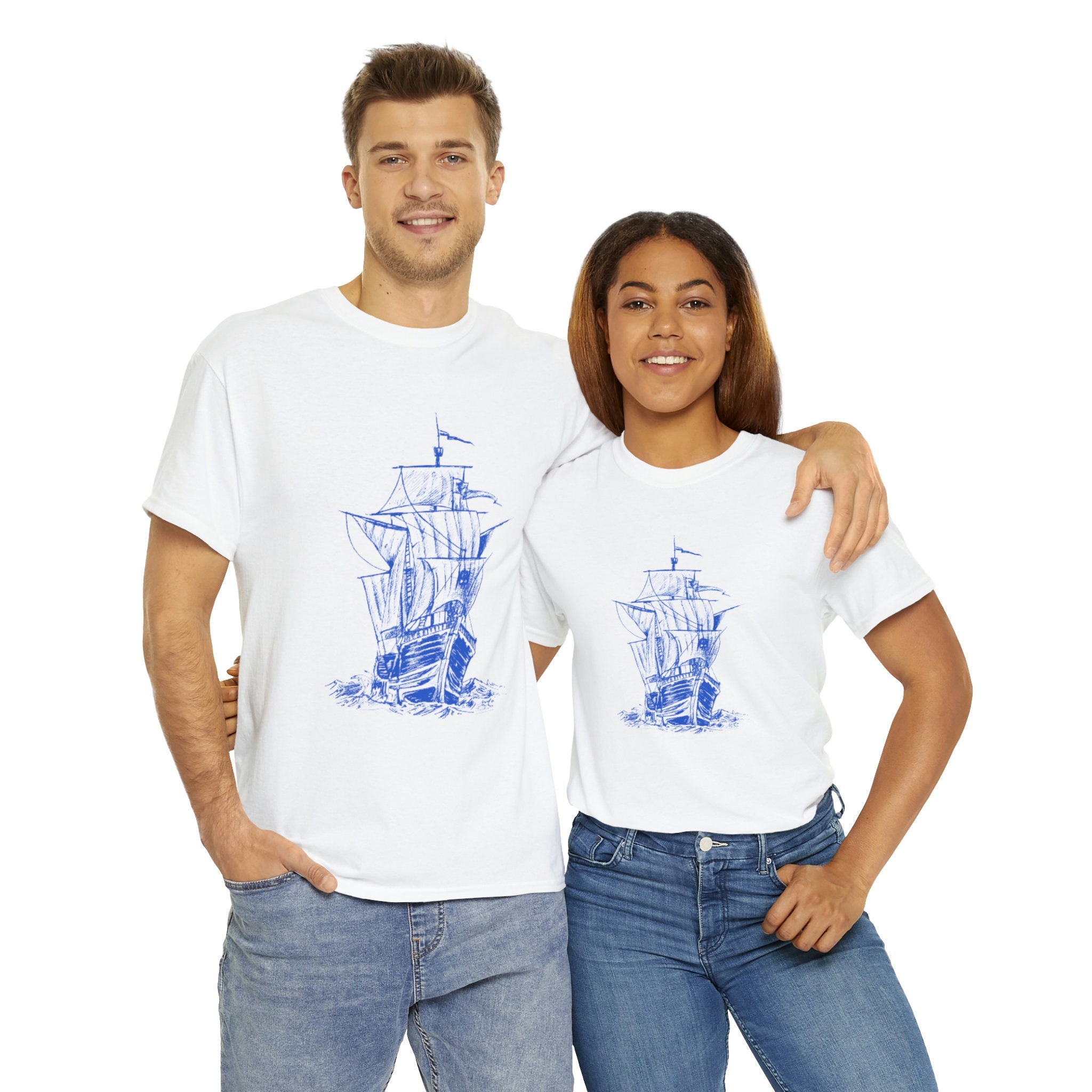 Clipper Ship Drawing T Shirt - Etsy