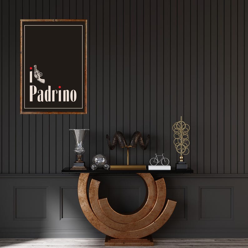 The Godfather Movie Poster - Minimalist Typography Wall Art, Moody Home ...