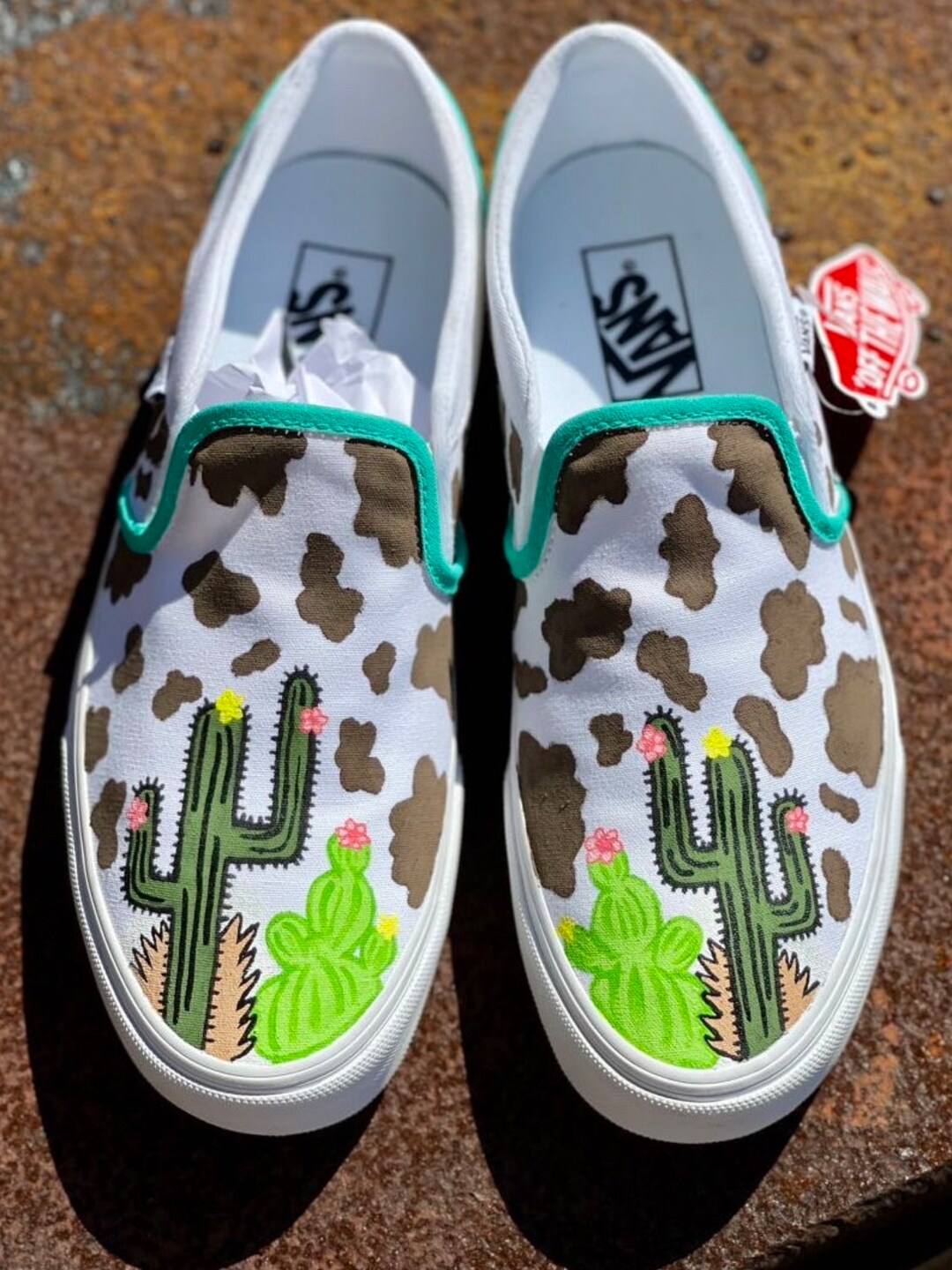 Custom Western Vans “brown Print” - Etsy
