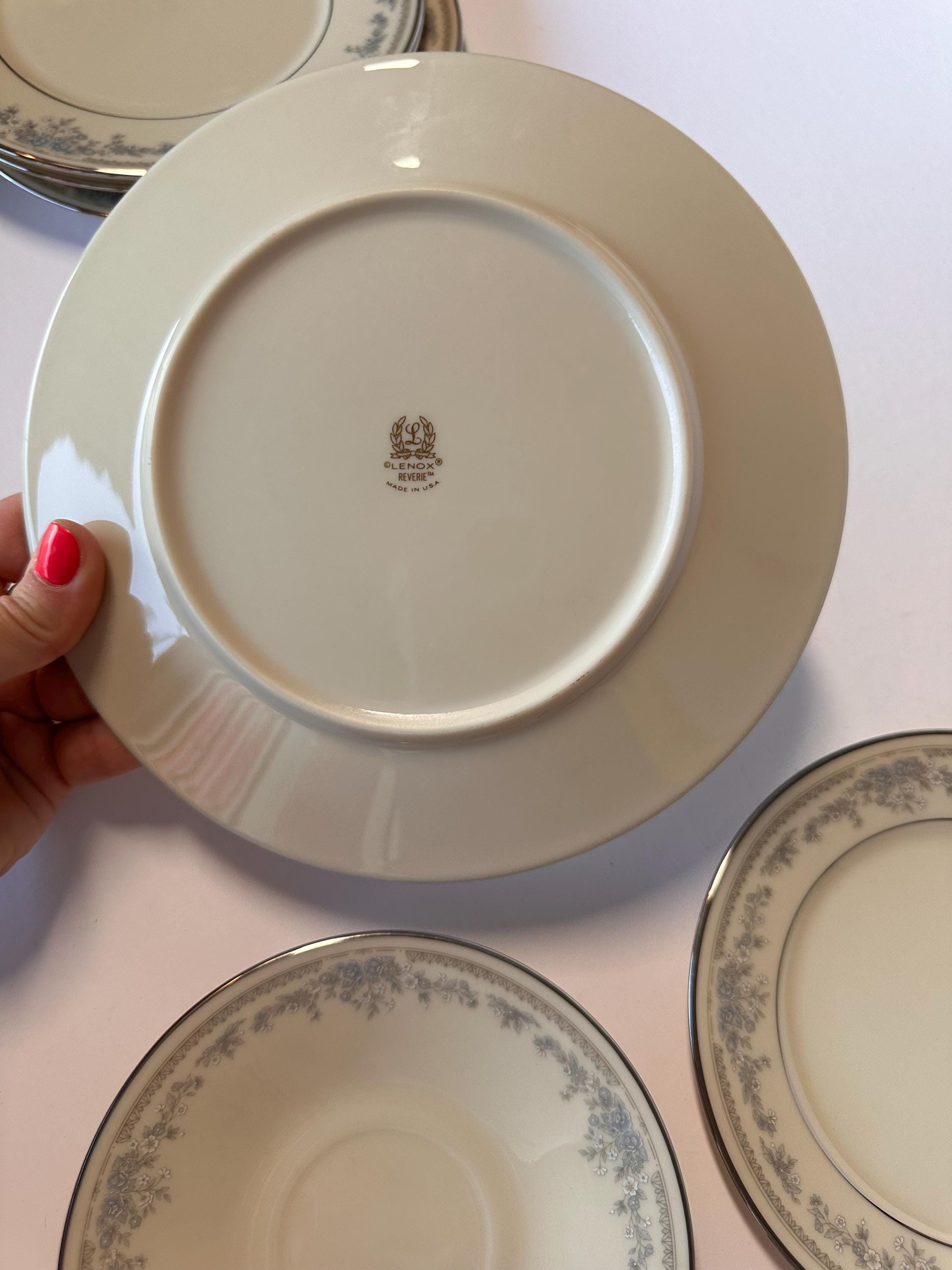 Vintage Set of 11 Lenox Reverie Dinner Plates Includes 3 Saucers 4 ...