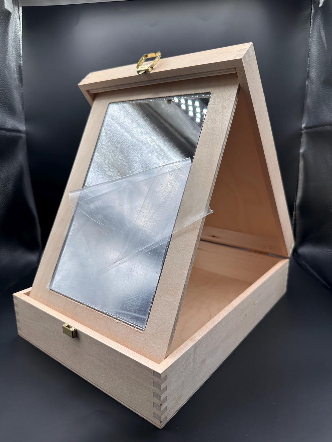 Vintage Mirror Travel Box Compact Storage Box With Acrylic Mirror ...