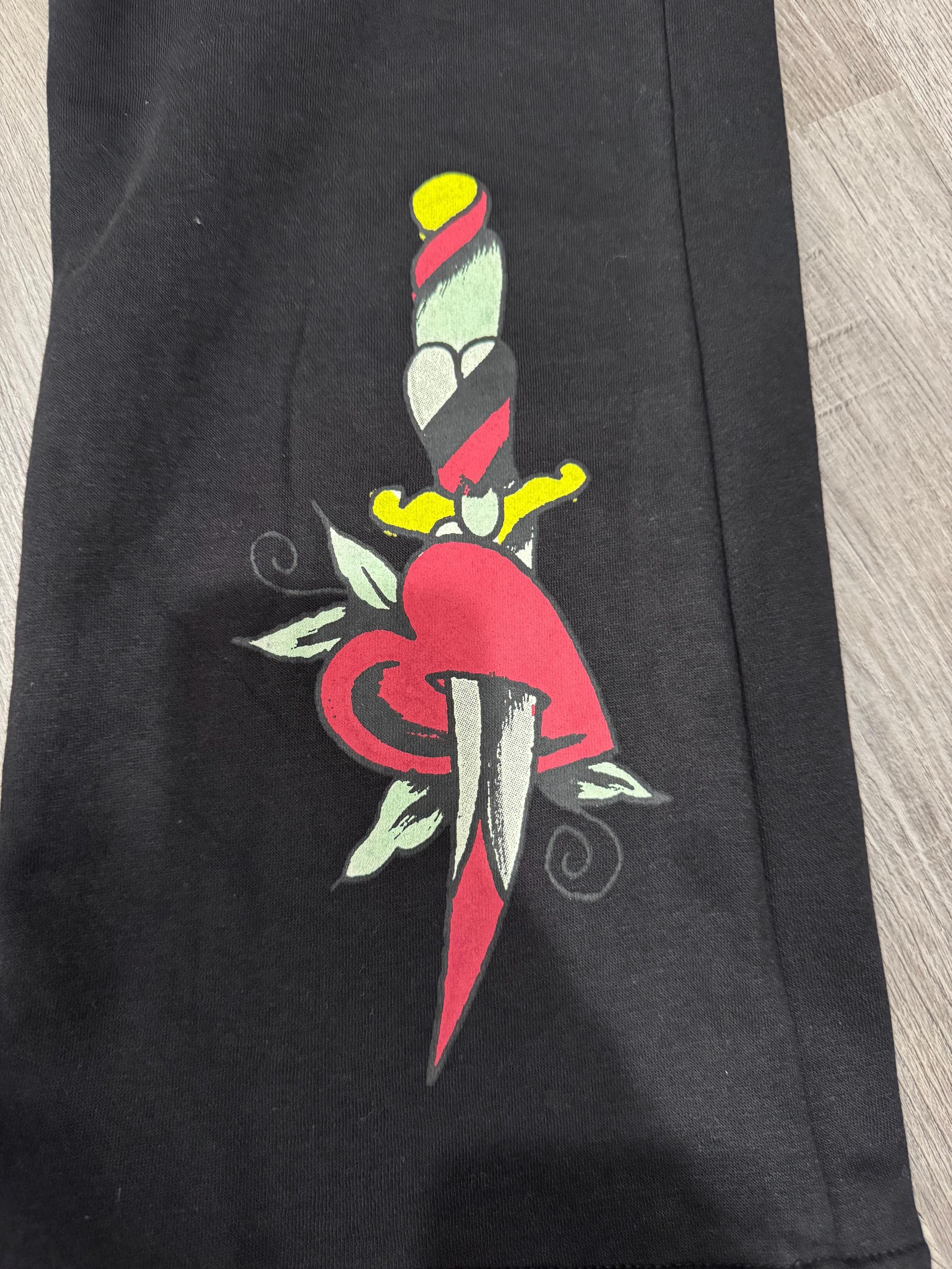 Ed Hardy Black Sweatpants Size M new With Tags Heart-and-knife Graphic ...