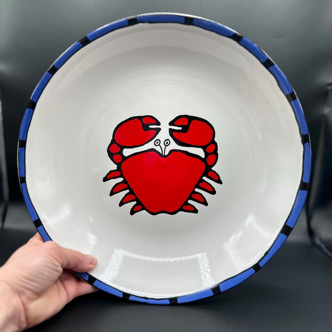 Seattle Fish & Crab Ursula Dodge Bowl With Crab Print, Crab Bowl ...