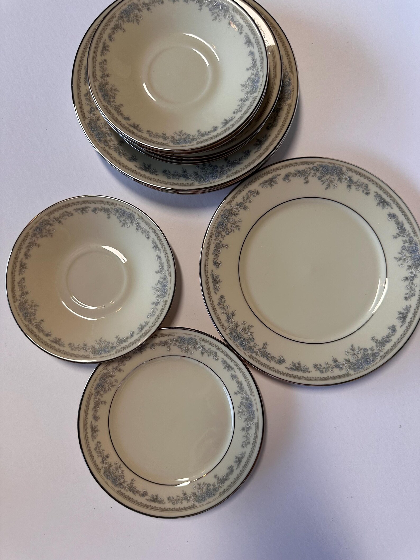Vintage Set of 11 Lenox Reverie Dinner Plates Includes 3 Saucers 4 ...