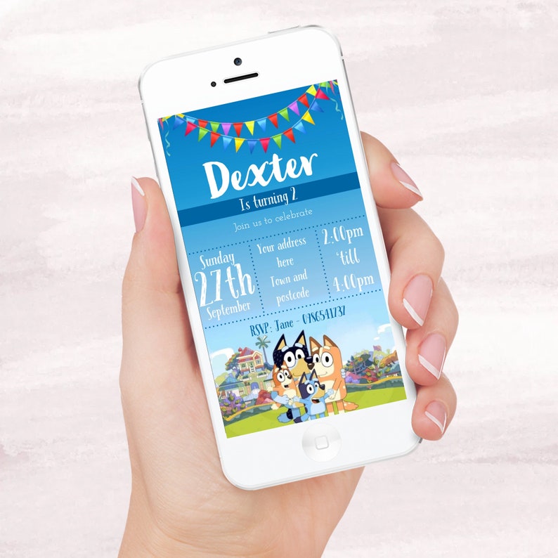 Digital Bluey Party Invitation - Etsy