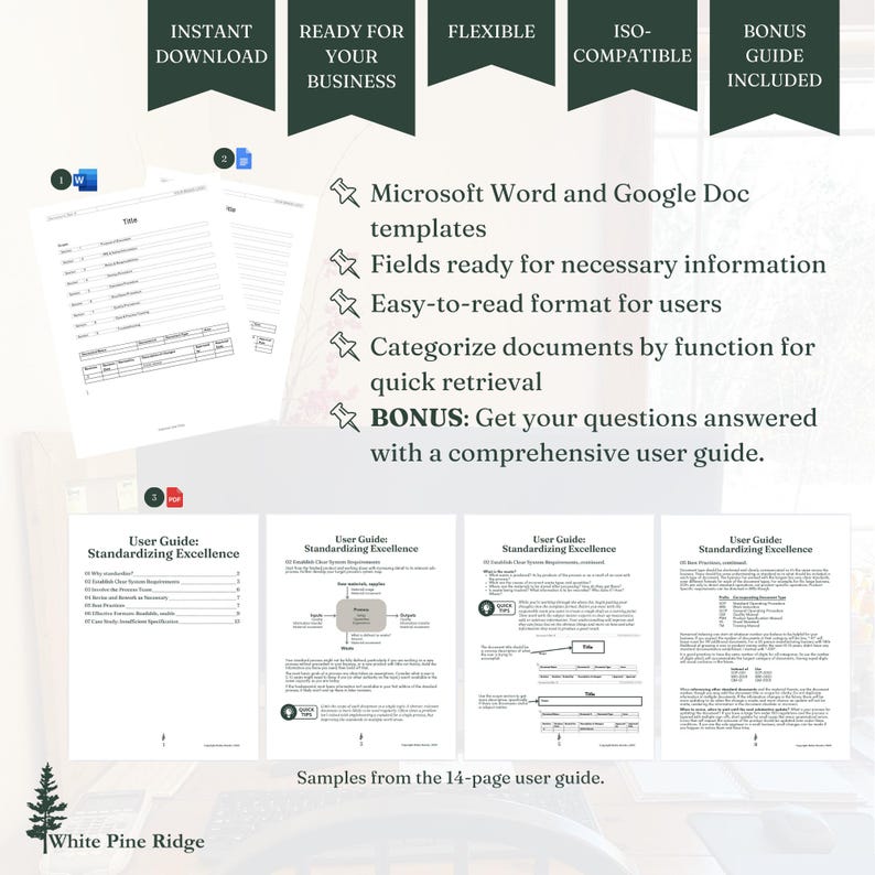 Standard Operating Procedure/work Instruction Guide and Template ...