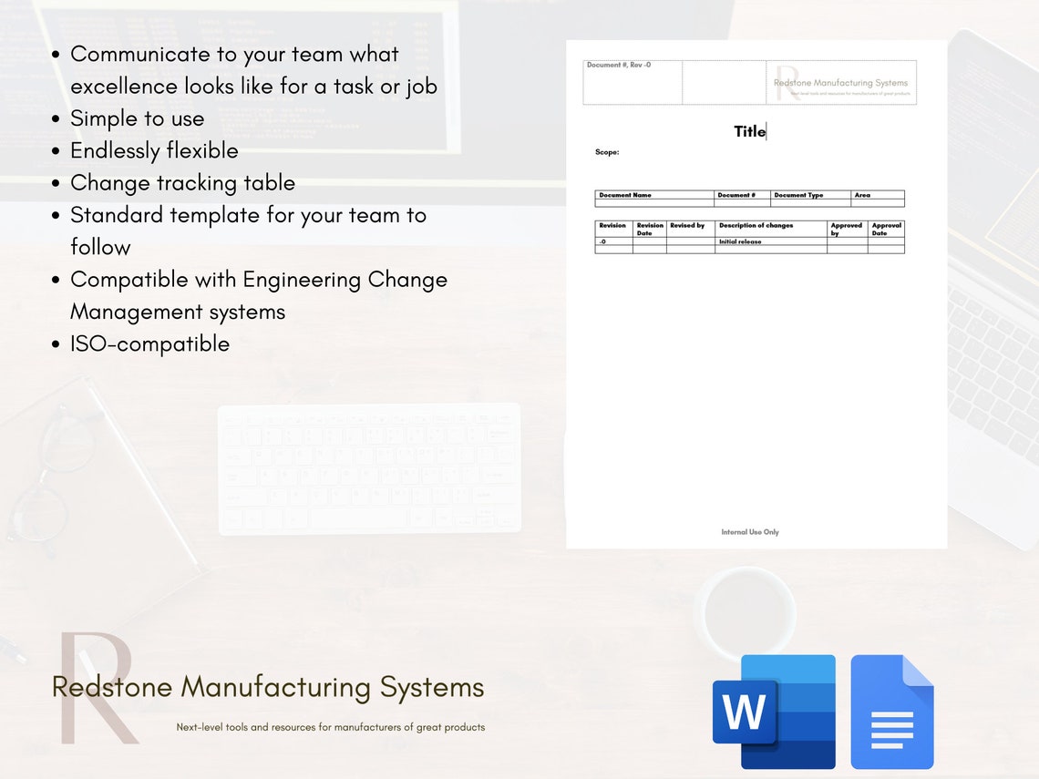 Standard Operating Procedure and Work Instruction Template Simple ...