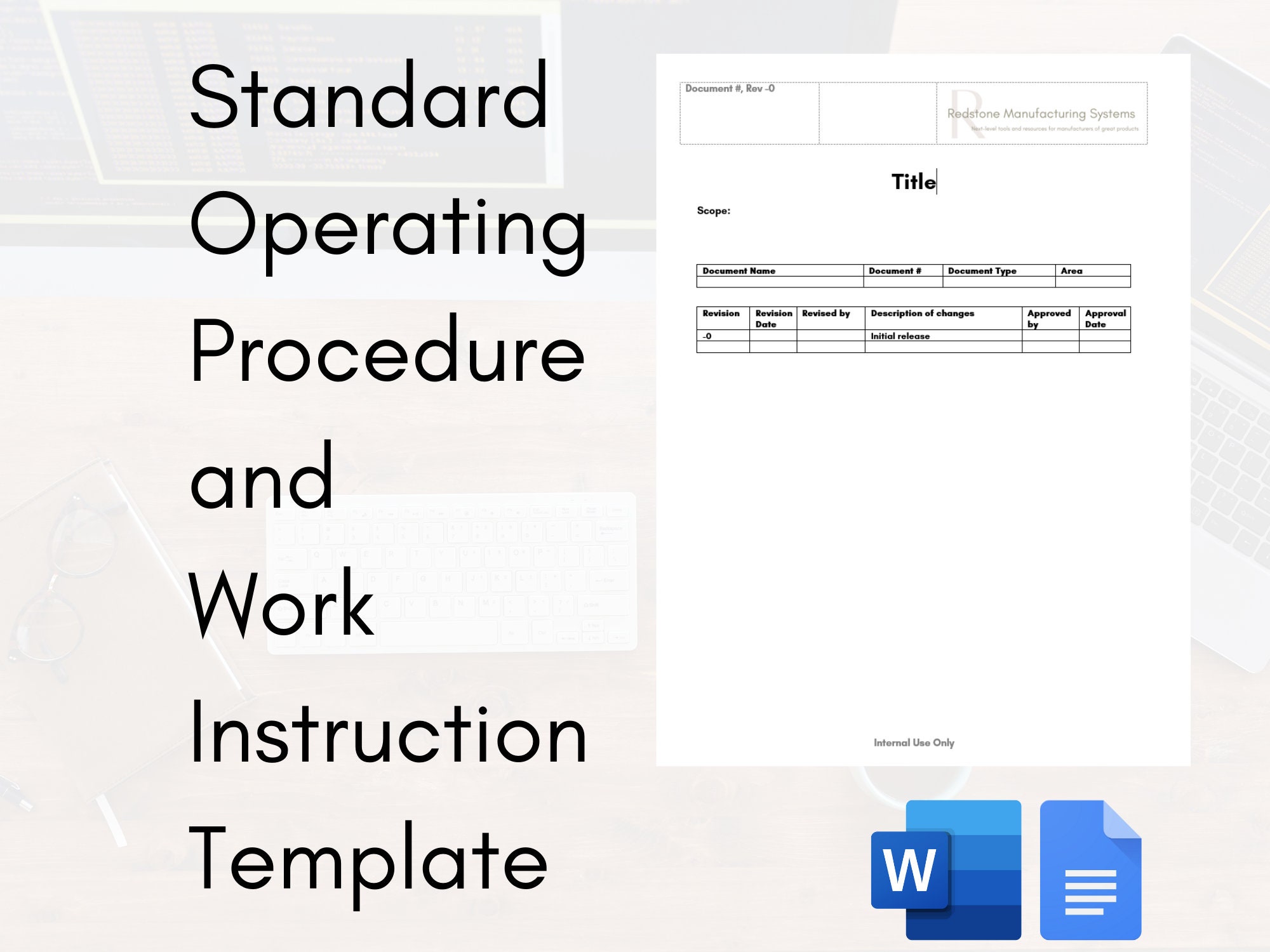 Standard Operating Procedure And Work Instruction Template Simple