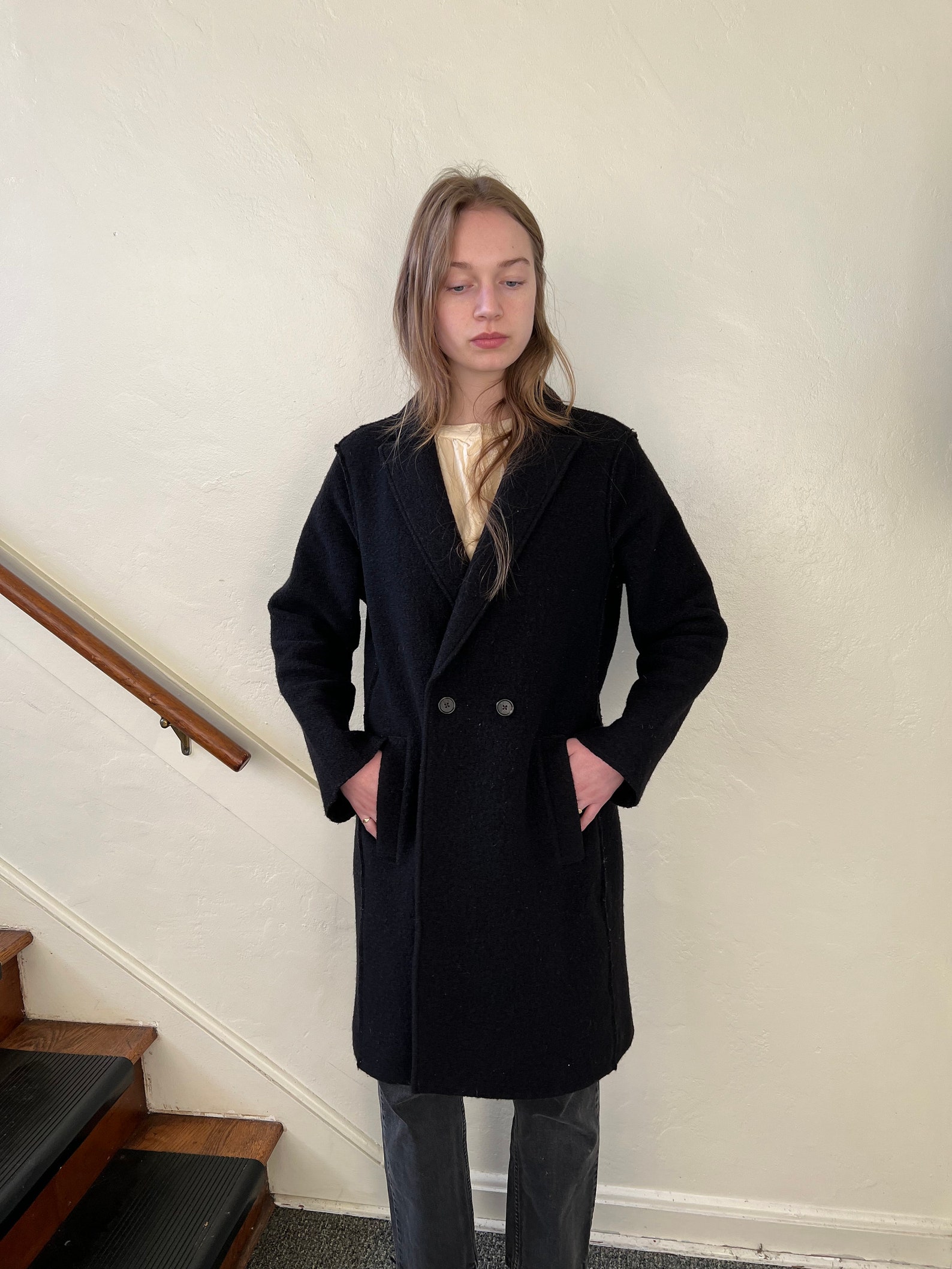 90s Boiled Wood Coat - Etsy