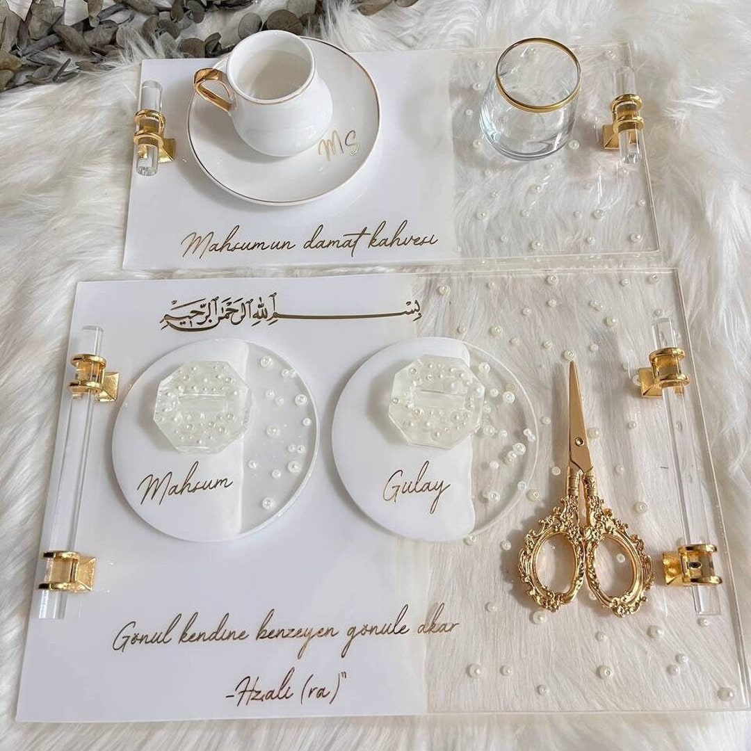 Engagement Tray Set Ring Tray Set Groom Coffee Tray Set - Etsy