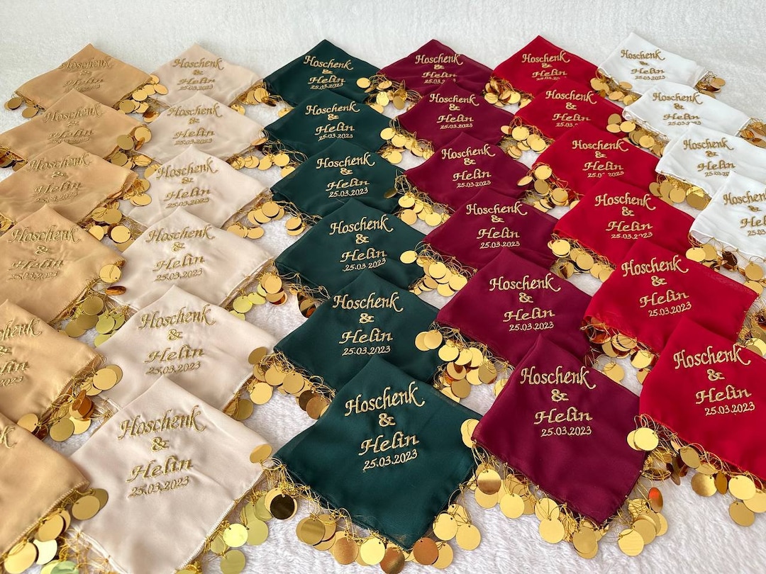 Personalized 10x Embroidered Dancing Handkerchief Bestickte 10x ...