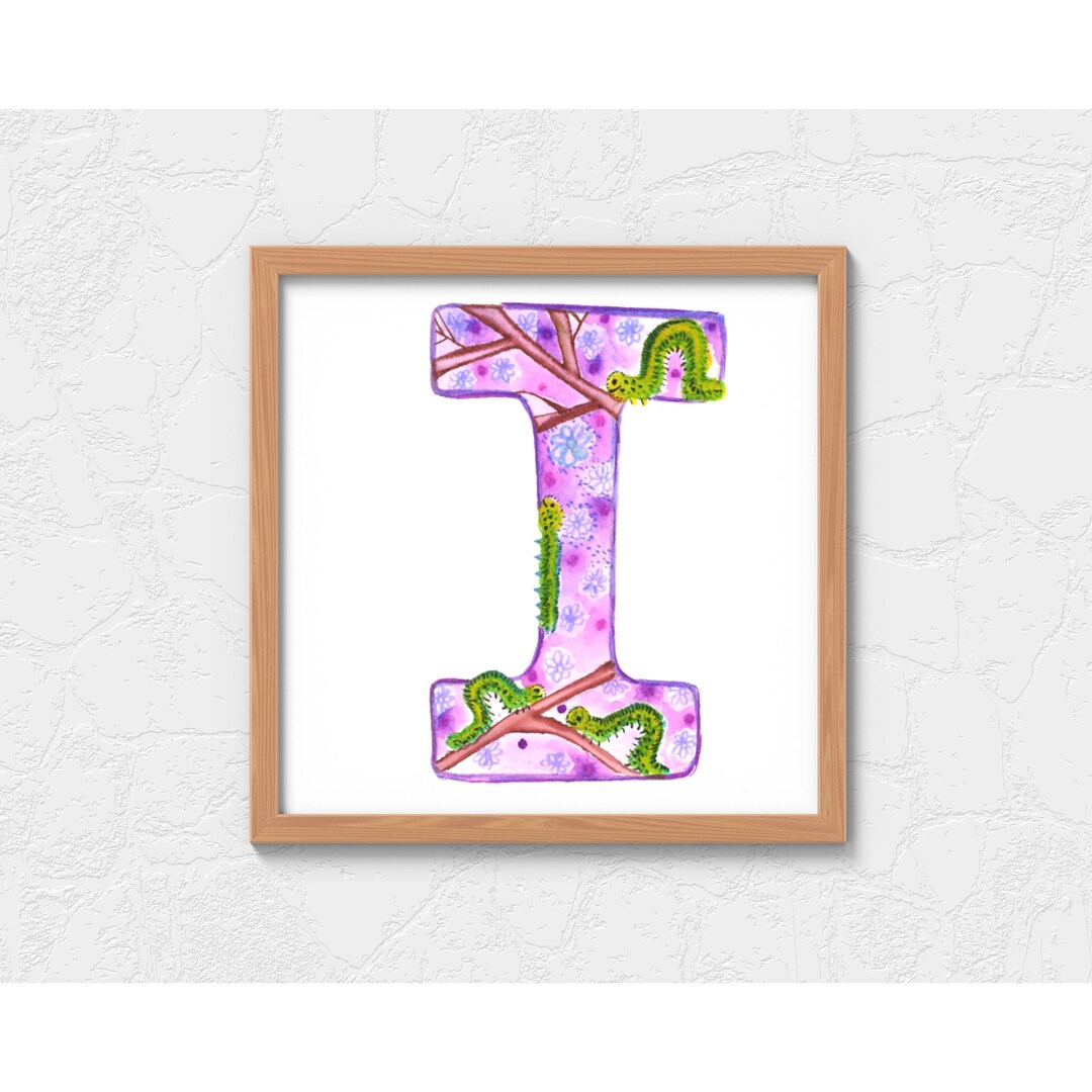 Watercolor Letter I for Inchworm Custom Alphabet Digital Download - Etsy