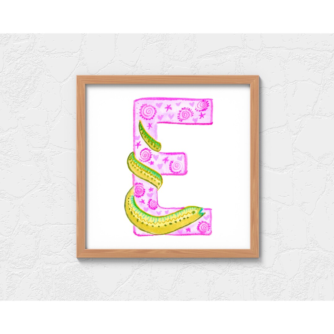 Watercolor Letter E Ft. Eel Digital - Etsy