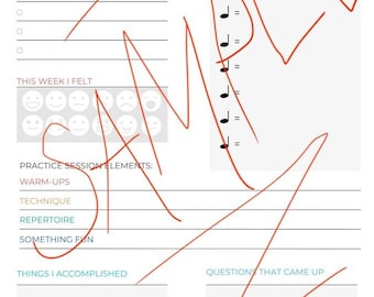 Music Lesson Assignment Journal and Progress Tracker HARD COPY - Etsy