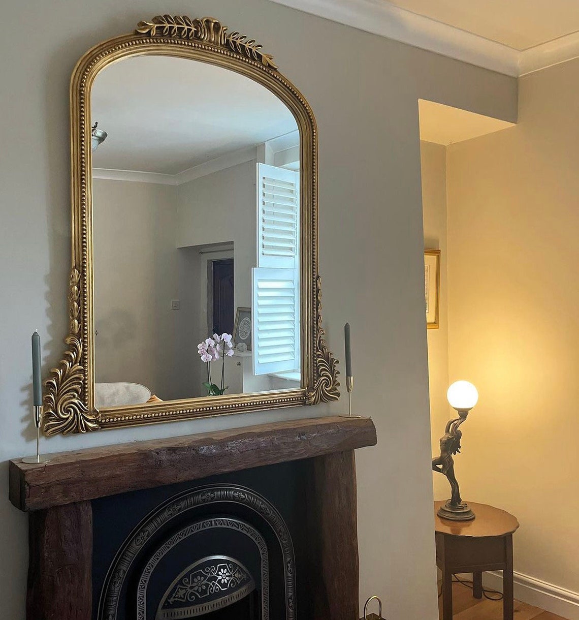 Beautiful Victorian Style Gilt Wood Overmantle Mirror - Etsy UK
