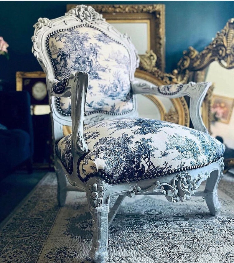 Beautiful Large French Armchair/dressing Room Chair - Etsy UK