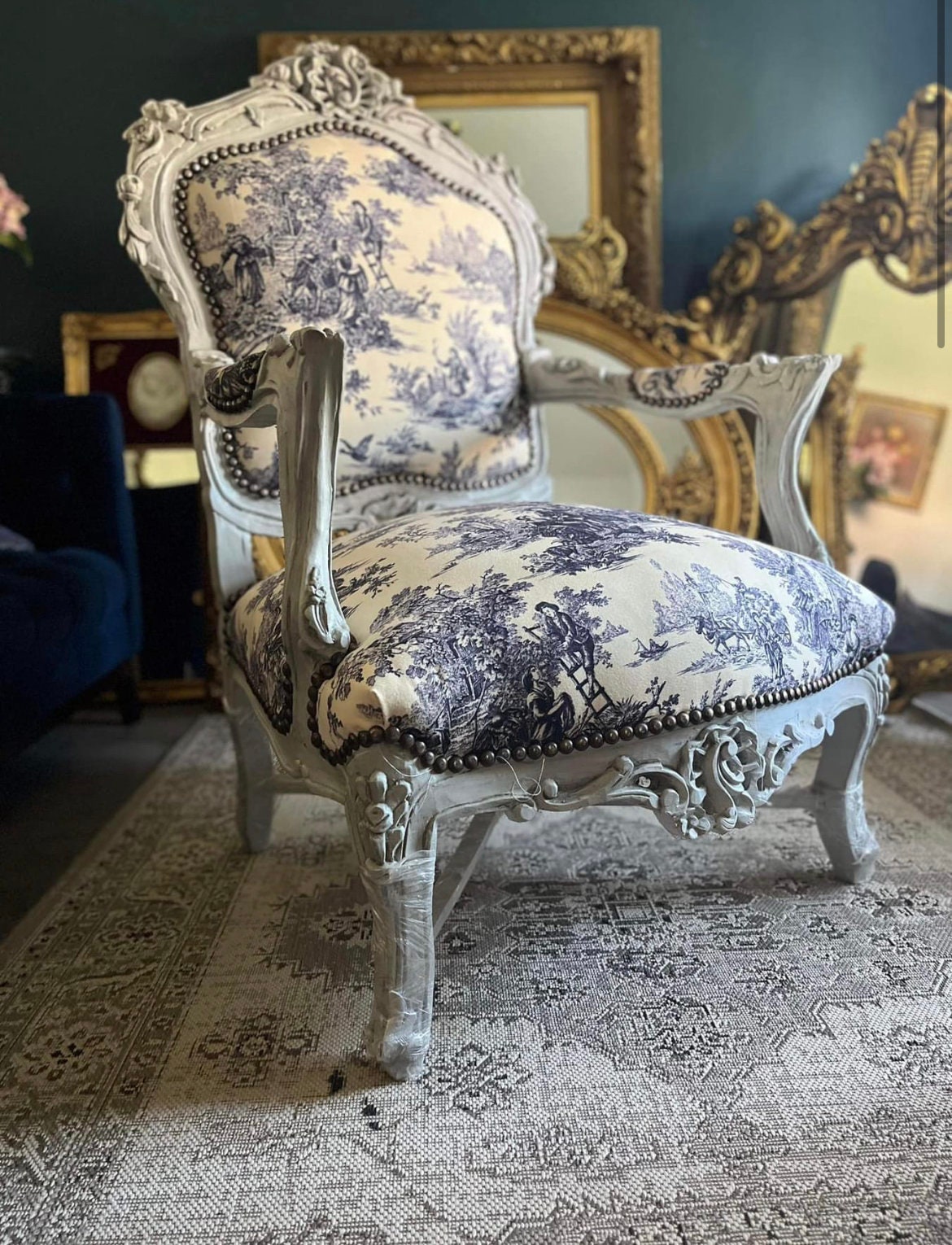 Beautiful Large French Armchair/dressing Room Chair - Etsy UK