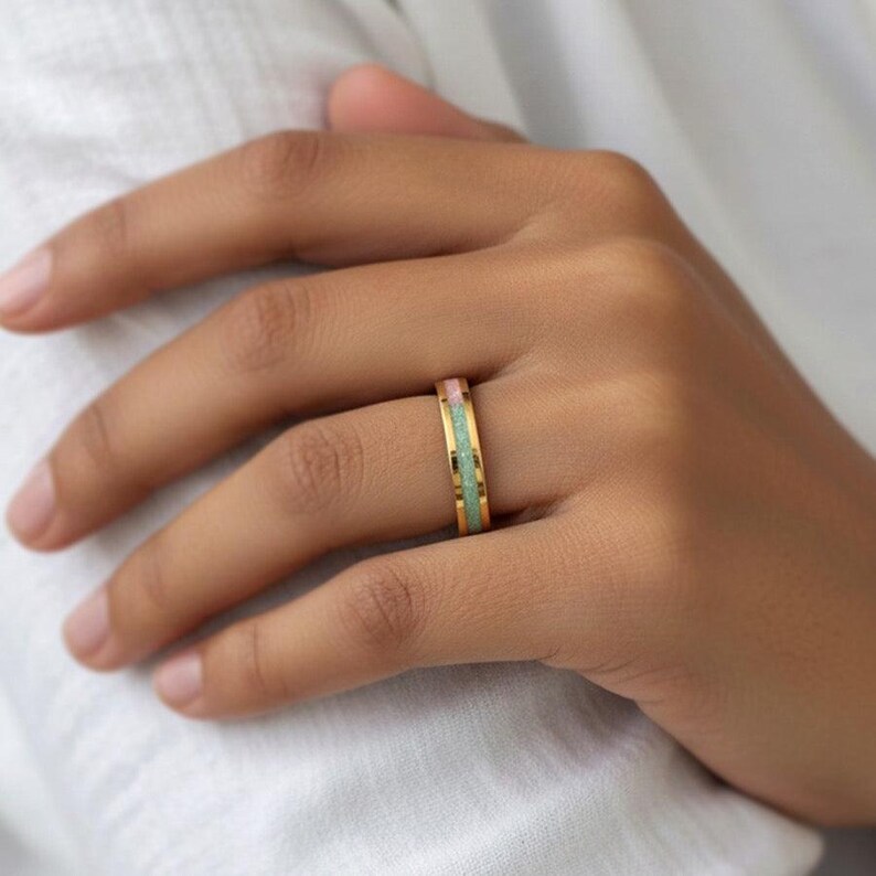 Wicked for Good: 14K Gold Tungsten Duality Ring – Concrete & Diamond ...