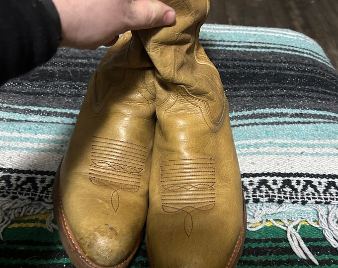Tecovas “the Bandera” Wheat Bison Cowboy Ranch Boot. 10.5 D. Used - Etsy