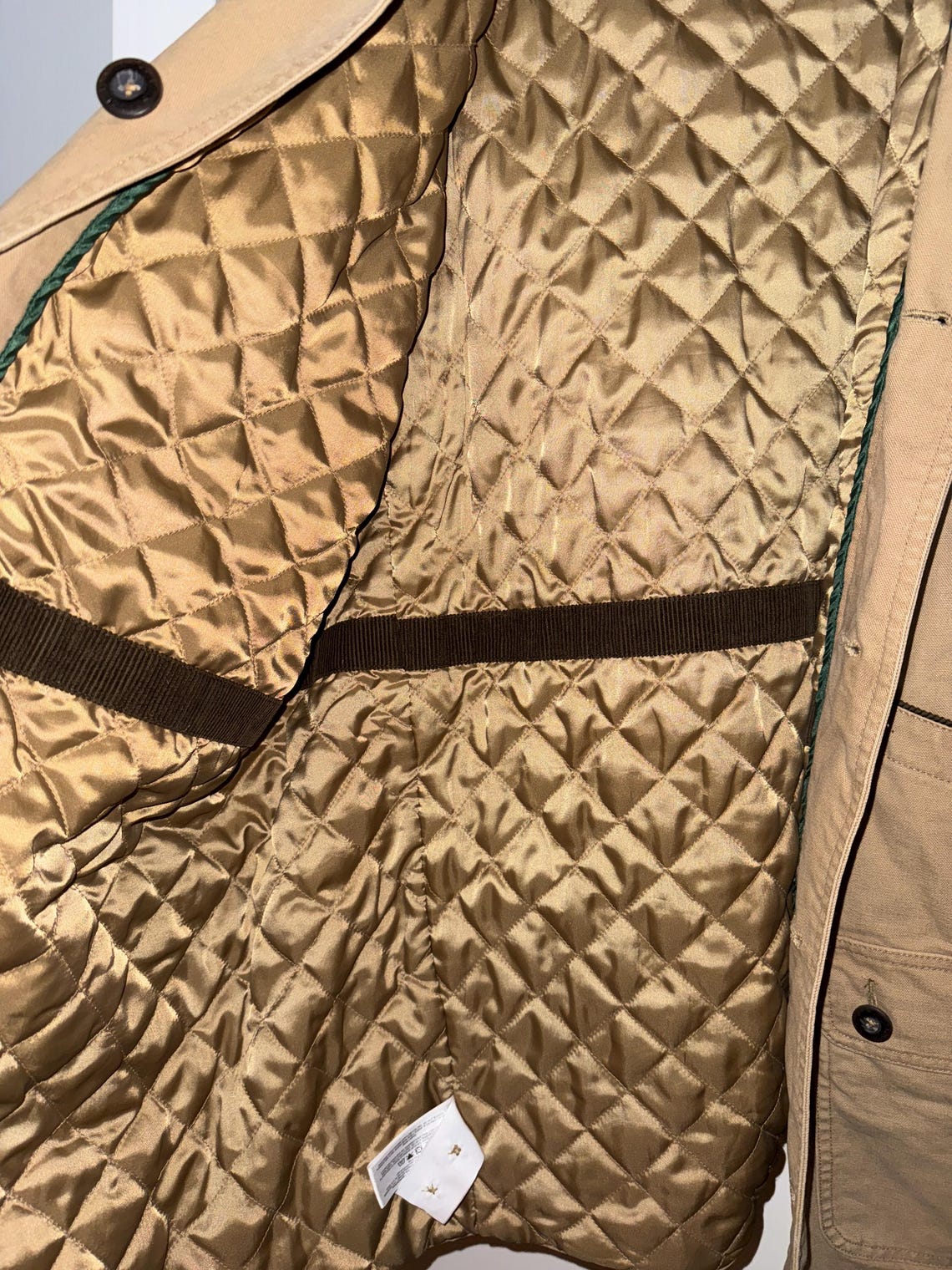 Authentic Orvis Field Coat. Quilt Diamond Lined, Saddle Color Canvas ...