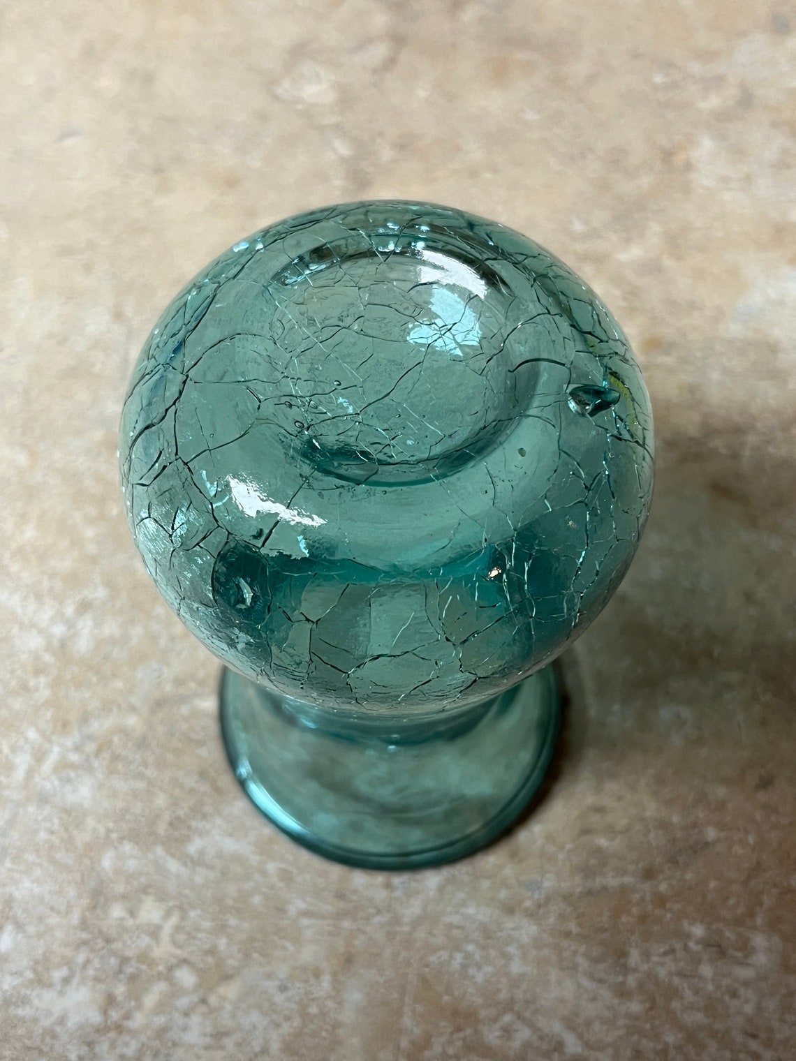 Green Crackle Glass Vase - Etsy