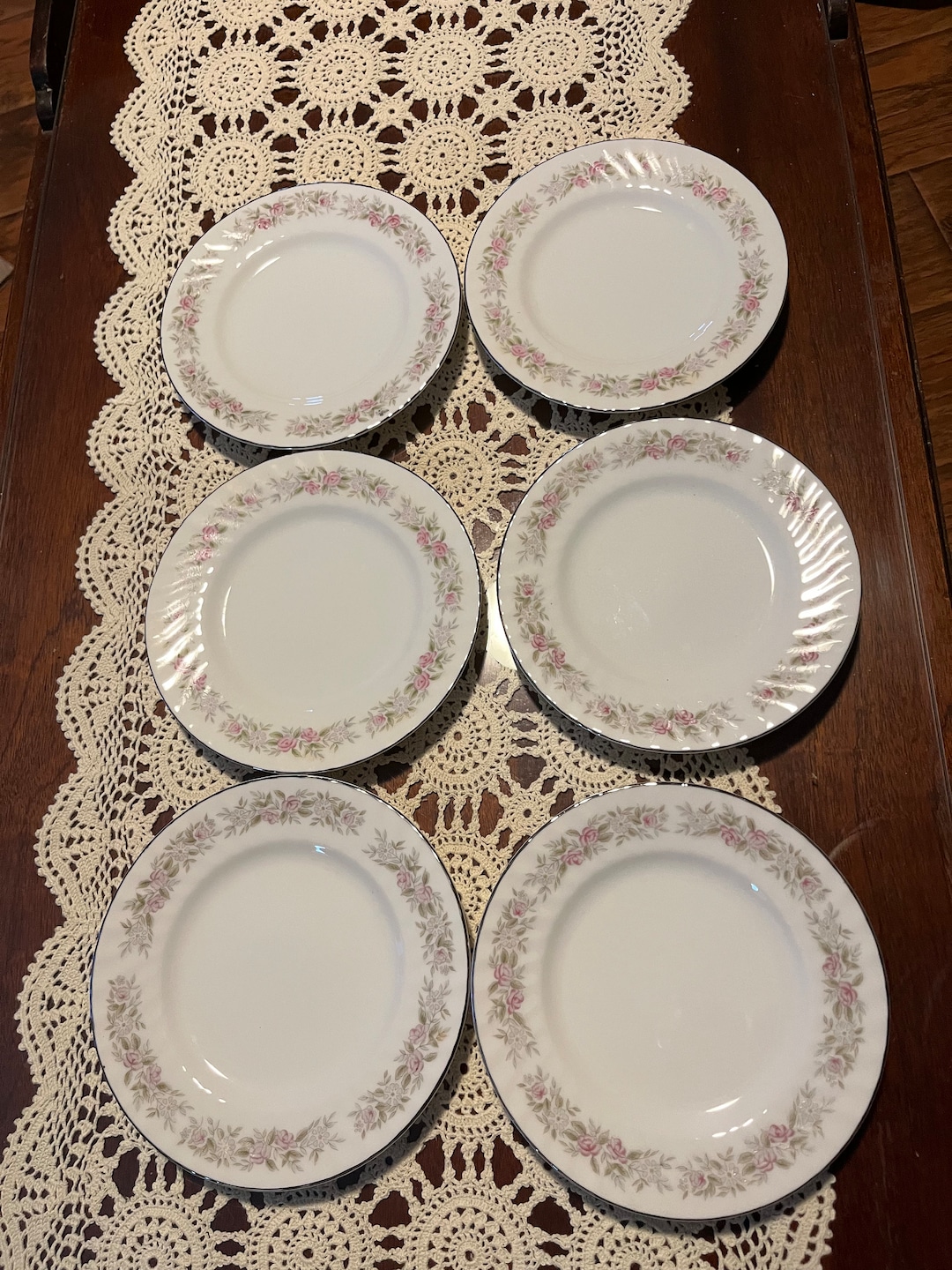 Teahouse Rose Fine China Bread Plates Set of 6 - Etsy