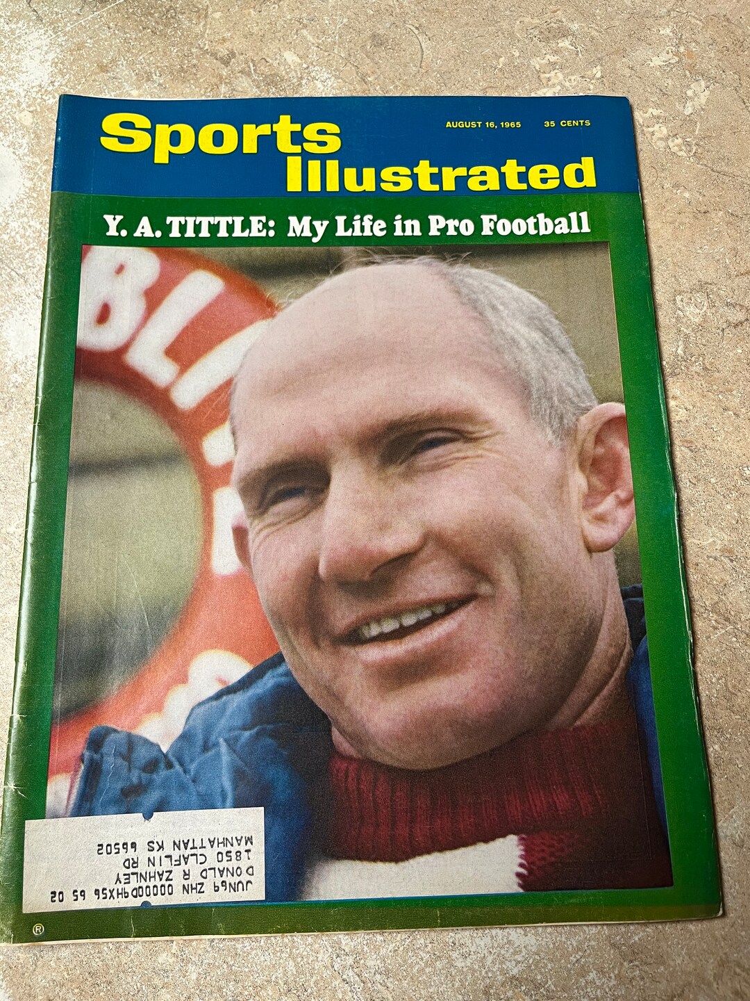 Sports Illustrated August 16, 1965 Y.A. Tittle: My Life in Pro Football ...