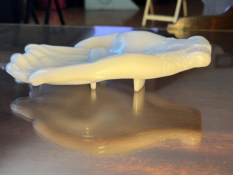 White Milk Glass Open Hands With Flowers by Westmoreland - Etsy