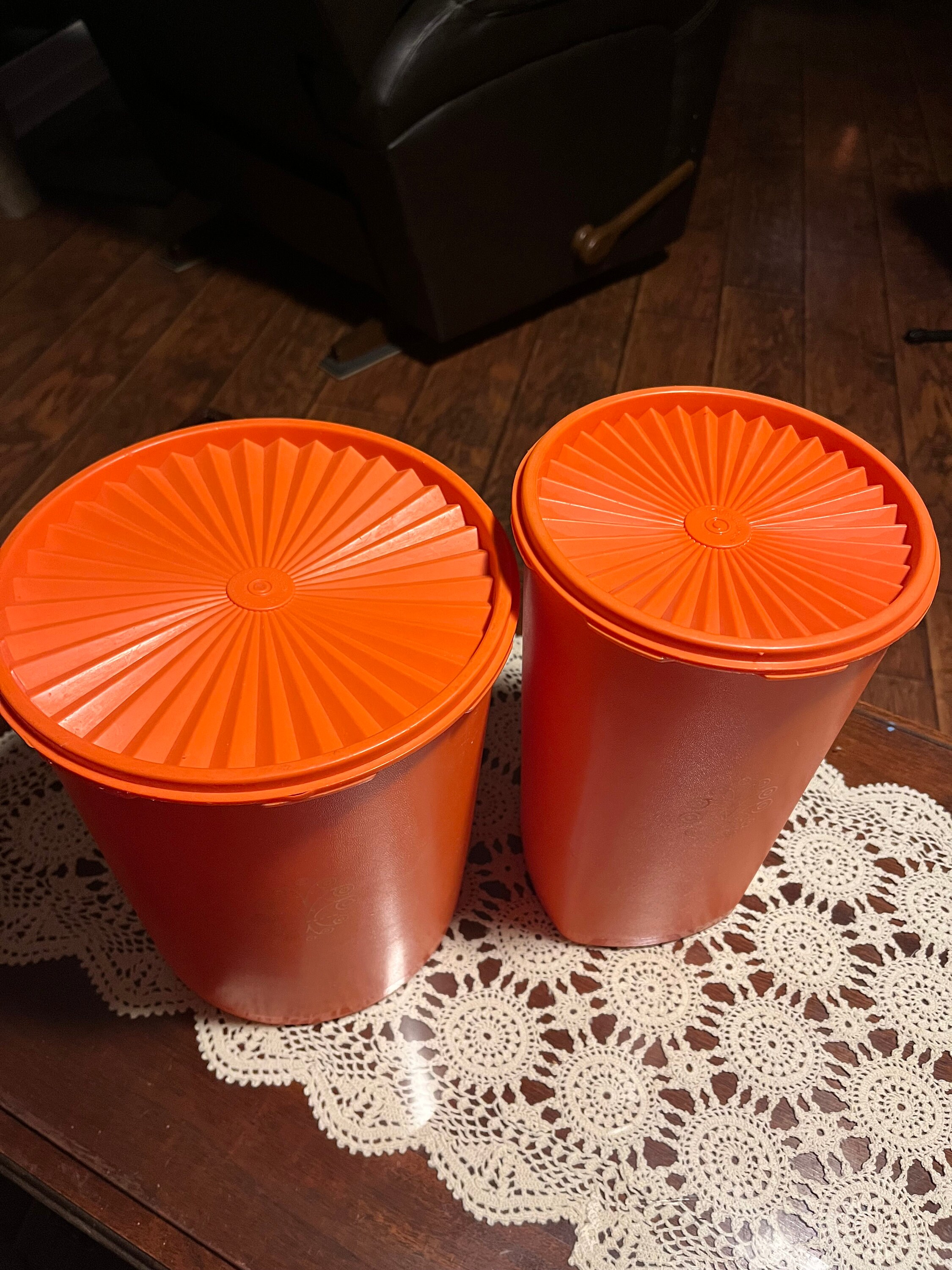 Bright Orange Tupperware Canisters - Etsy