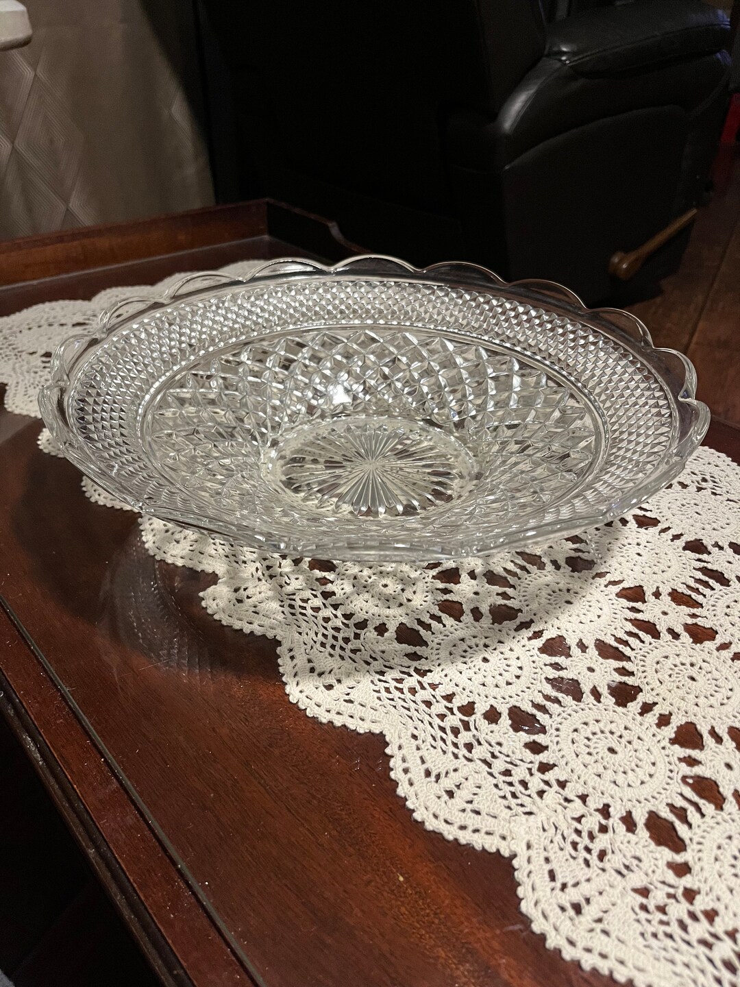 Anchor Hocking Wexford Glass Shallow Round Bowl - Etsy
