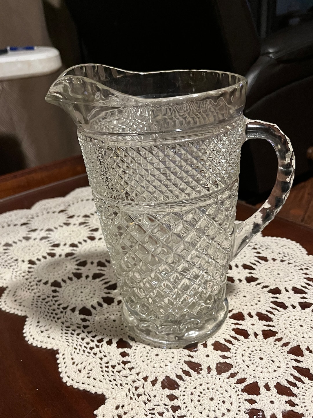 Anchor Hocking Wexford Glass Pitcher - Etsy