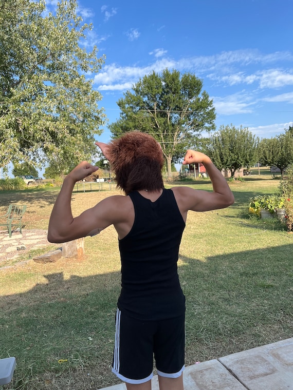 Brown Werewolf Overhead Full Mask - Gem