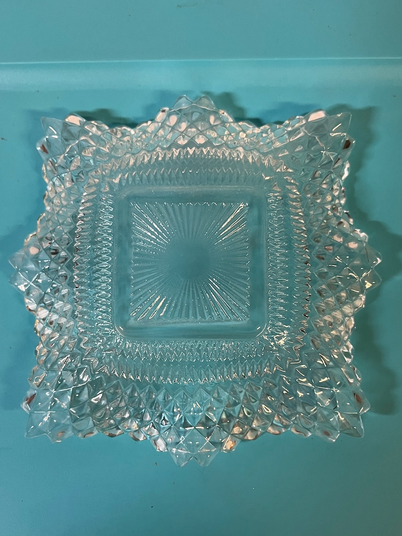 Federal Glass Diamond Patterned Pressed Glass Dish - Etsy
